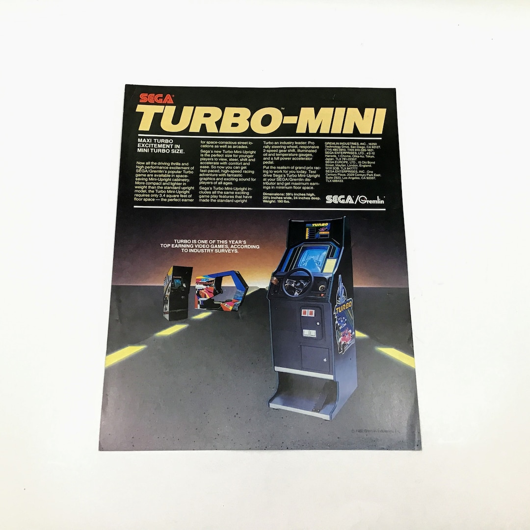 SEGA TURBO Video Game Arcade Flyer - Etsy