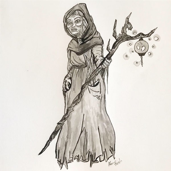 Crone Drawing - Etsy
