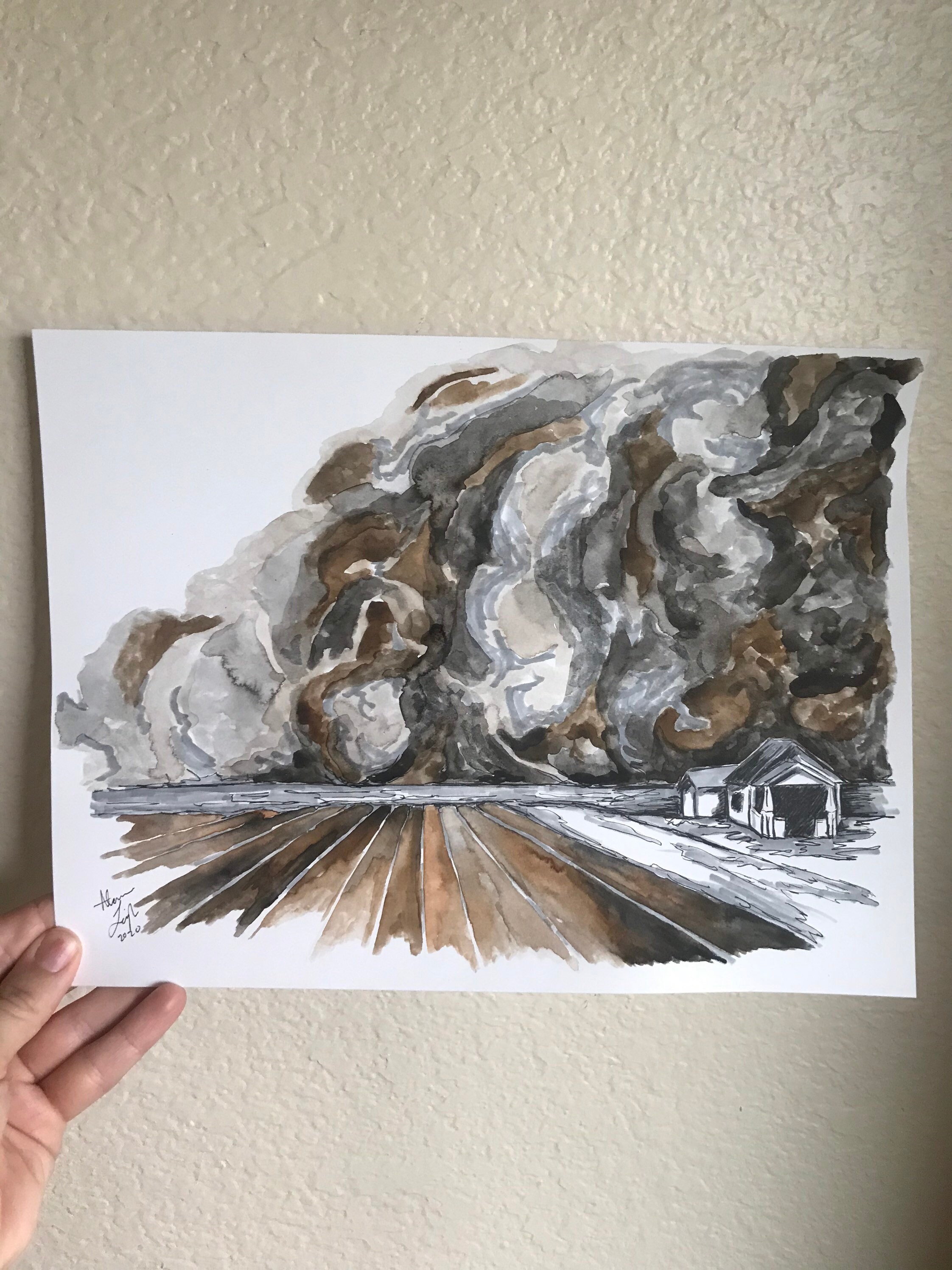 Dust Bowl Painting, Western Kansas, Kansas Dust Bowl, Wheat Field, Farm ...