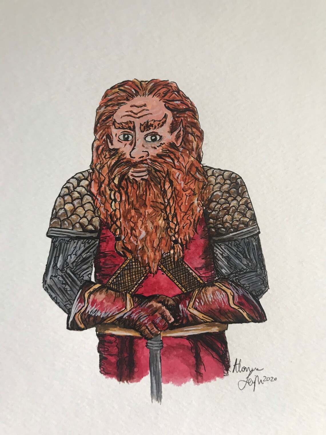 Gimli Painting Lord of the Rings Art Gimli Art Tolkien - Etsy