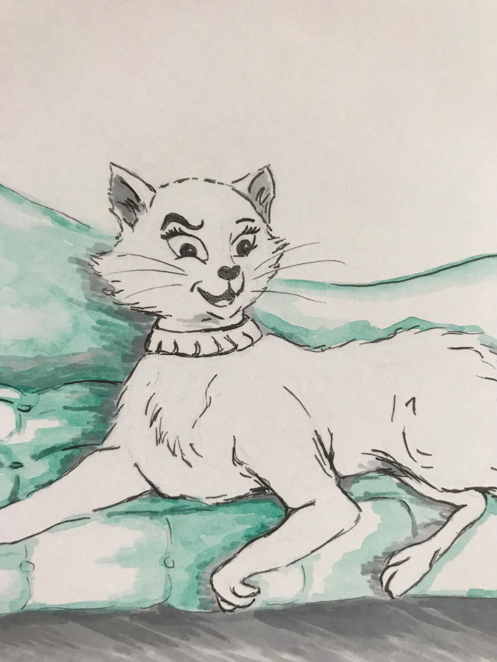 Fancy Cat Chaise Lounge Cat Teatime Cat Cat Art Cat - Etsy