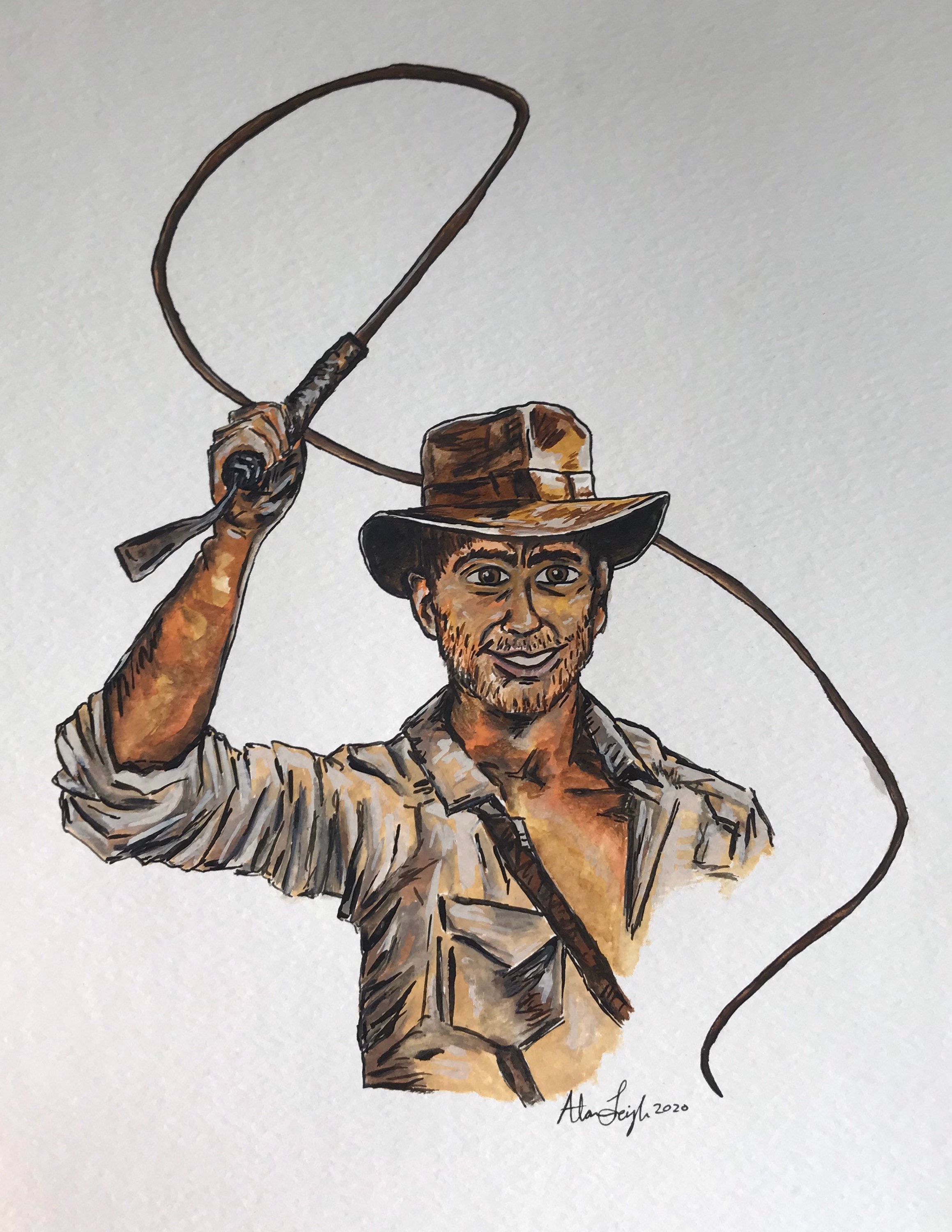 Indiana Jones Painting, Indiana Jones Art, Indiana Jones con Whip ...