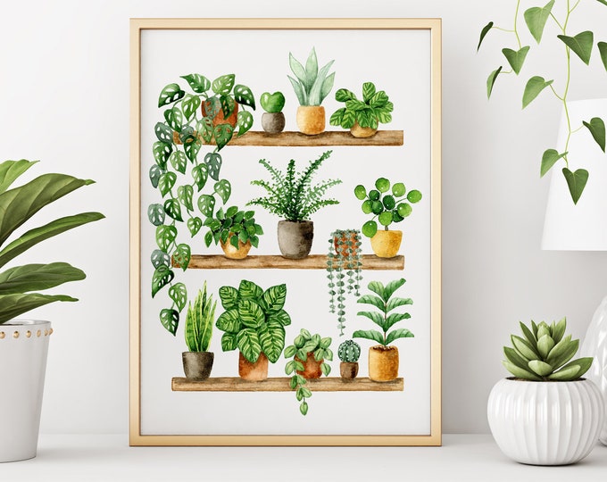 Plant Poster 'plant Shelfie 2' Big Sizes | Fine Art Print | Botanical ...