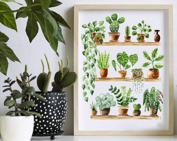 Pflanzen Poster 'Plant Shelfie' alle Größen | Fine Art Druck ...