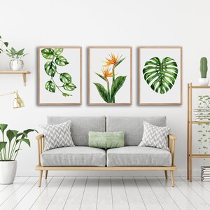 Tropical Plant Poster, Minimalist Wall Art, Bird of Paradise Flower ...