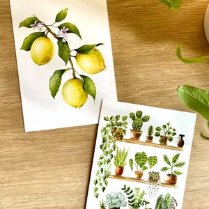 Postcard 'lemons', Plant Greeting Card, Watercolor Cards, Food Art ...
