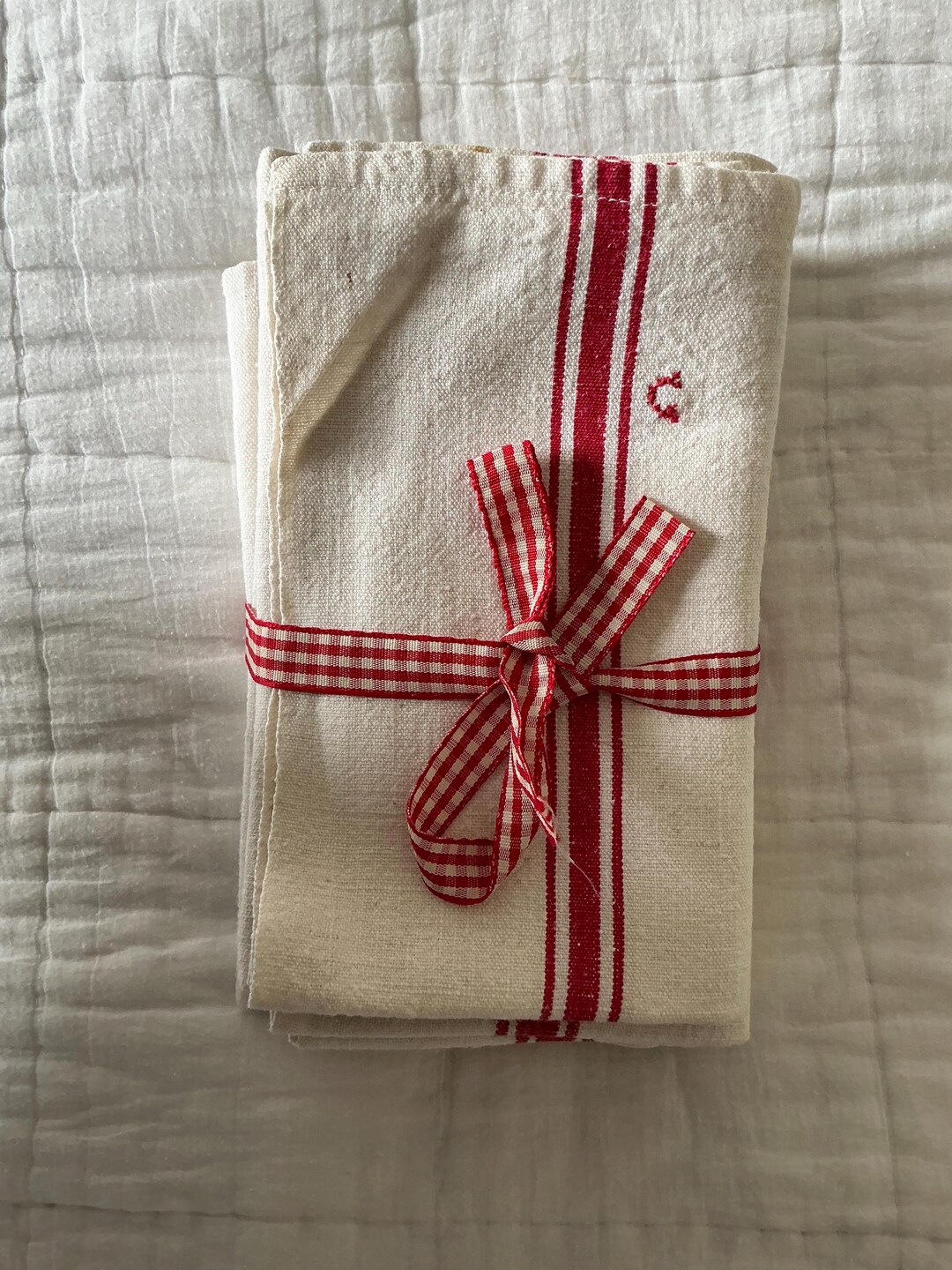 Set of Four Traditional Antique French Linen Torchon/tea Towels - Etsy