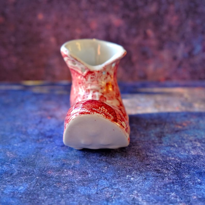 Porcelain Shoe / Boot Vintage Old Foley James Kent Staffordshire , Red ...