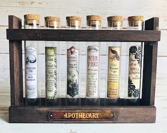 Set 3 Poisons & Potions Stand With 6 Potion Test Tubes, Dark Magic ...