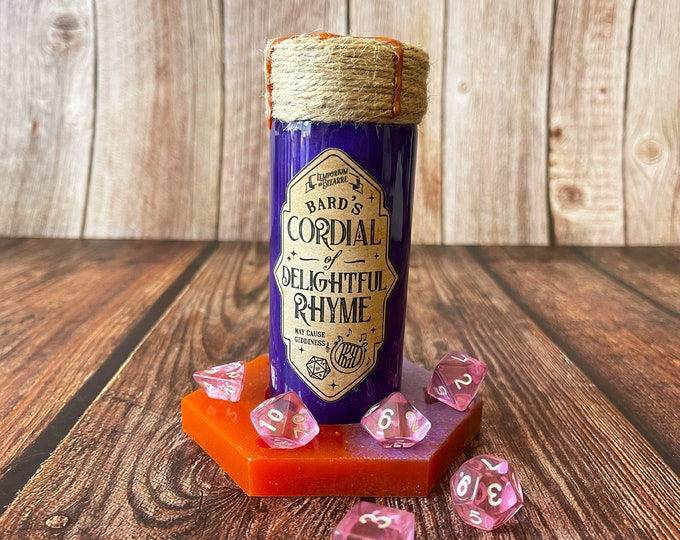 Bard's Dnd Dice Shaker Potion With Stand | Potion Dice Roller, D20 ...