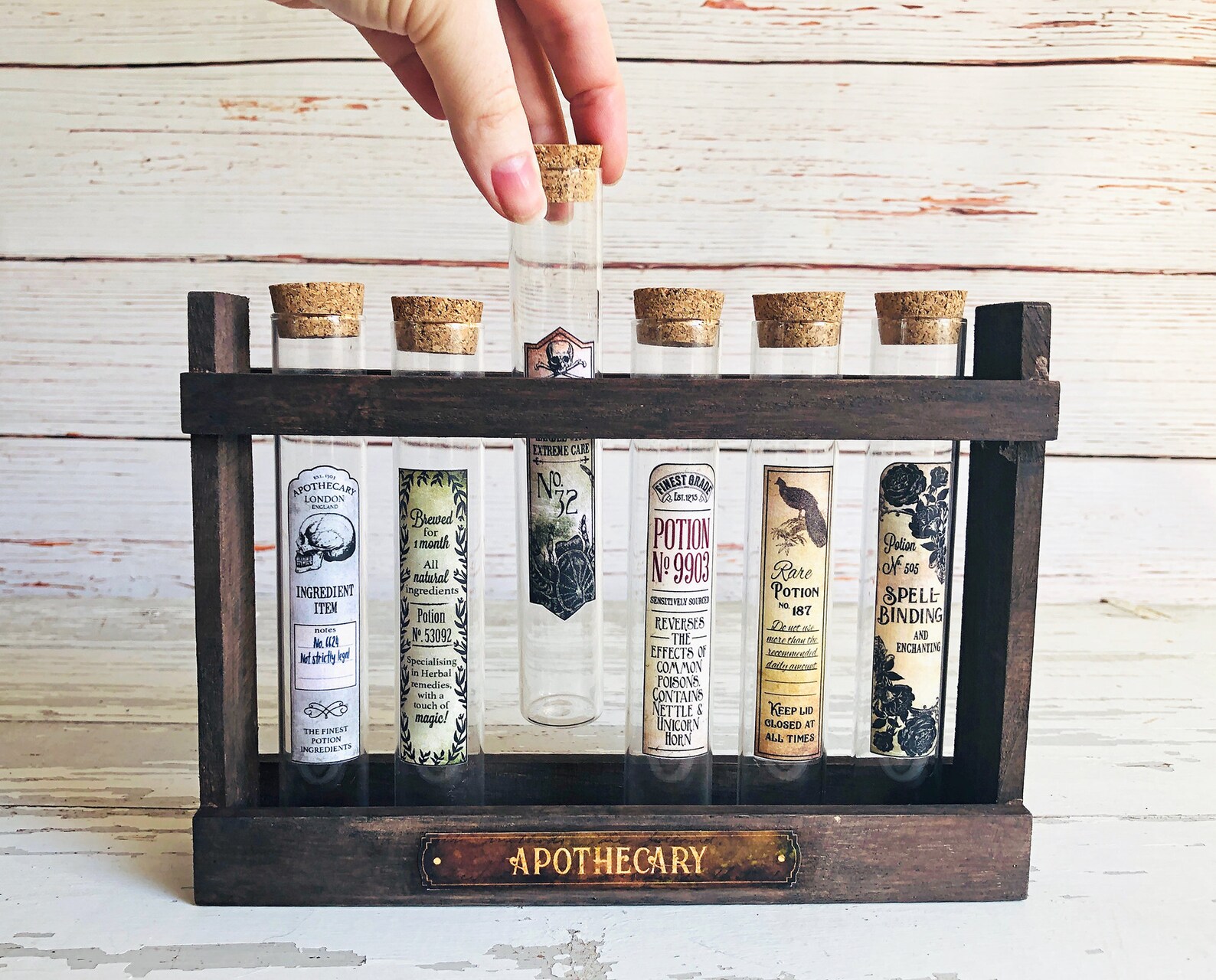 Set 1 Apothecary Potion Stand With 6 Potion Test Tubes Magic | Etsy UK