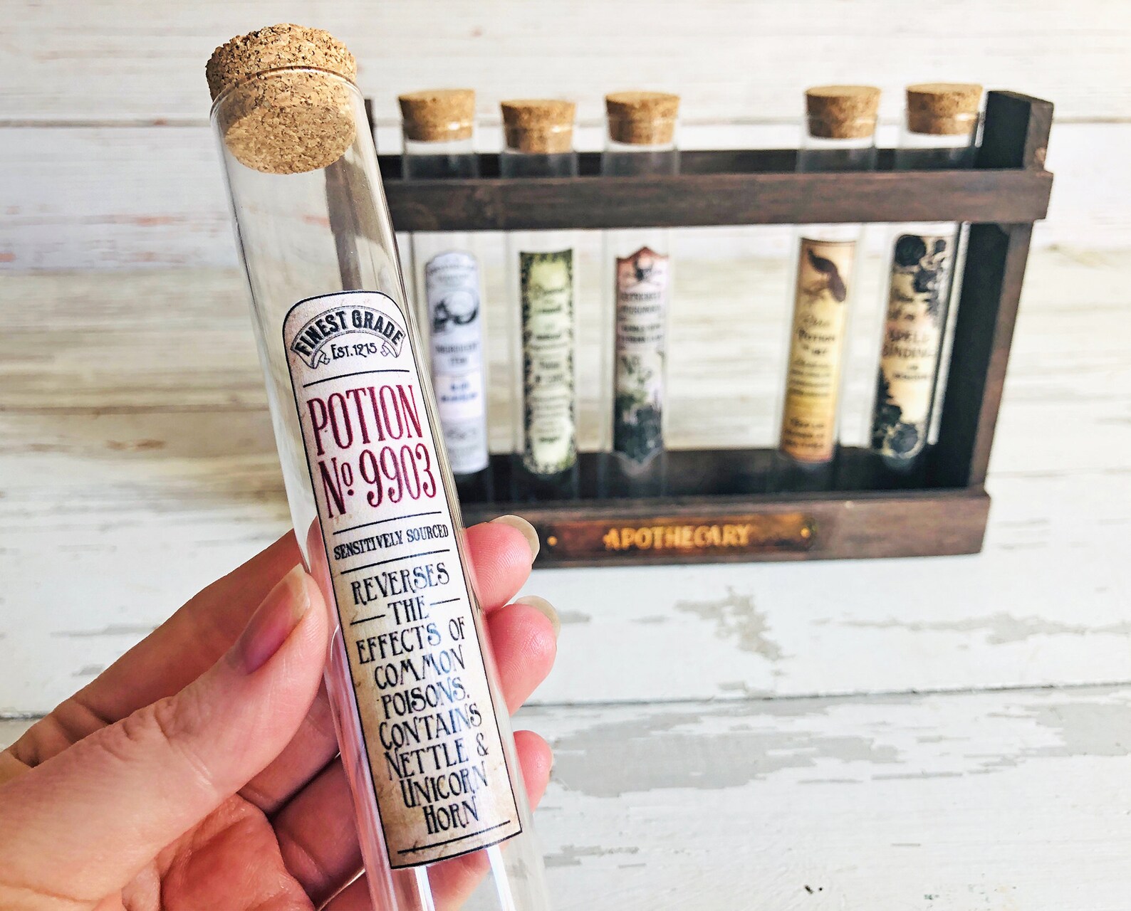 Set 1 Apothecary Potion Stand With 6 Potion Test Tubes Magic | Etsy UK