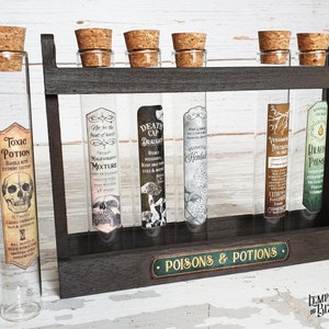 Set 3 Poisons & Potions Stand With 6 Potion Test Tubes, Dark Magic ...