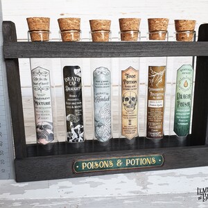 Set 3 Poisons & Potions Stand With 6 Potion Test Tubes, Dark Magic ...