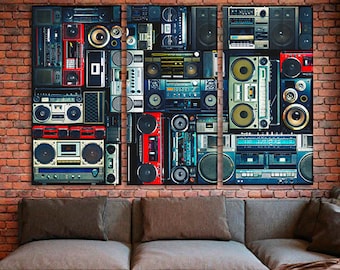 Vintage Boombox of the 80s Boombox Music Canvas Dancer | Etsy