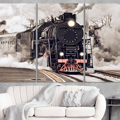 Vintage train art Steamtrain poster old train wall art locomotive art for kids printable room ...