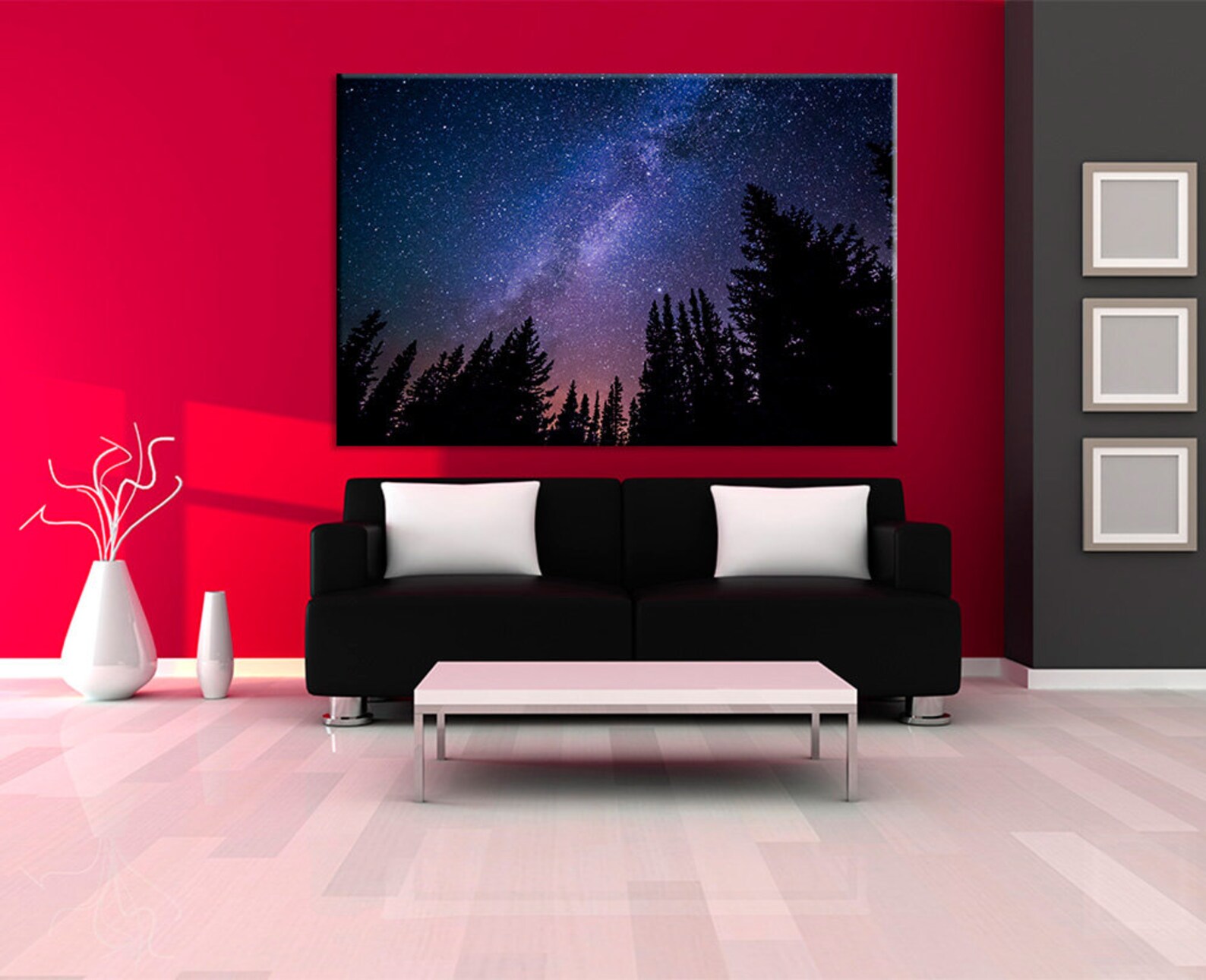 Night Starry Sky Landscape Poster Print Art Night Landscape on - Etsy