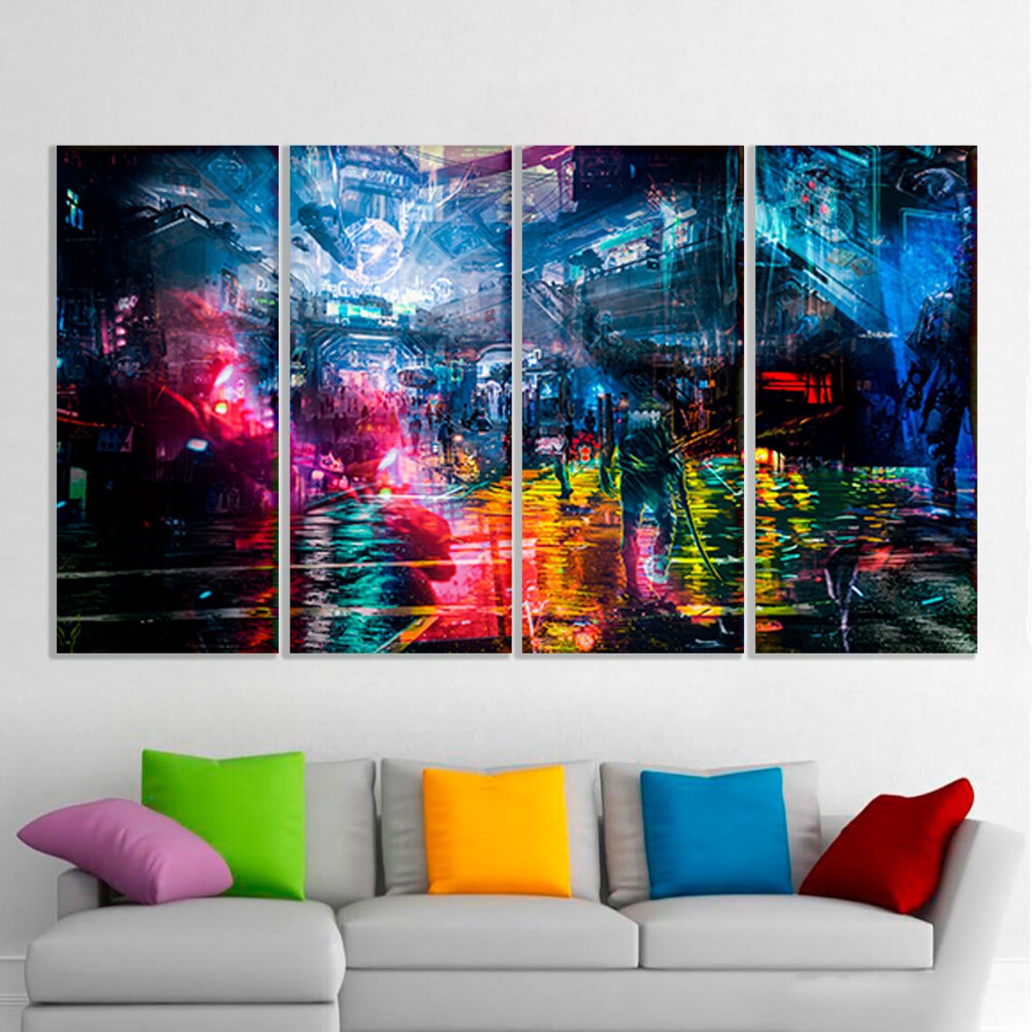 City Abstract Canvas Abstract City Art Abstract City Painting - Etsy