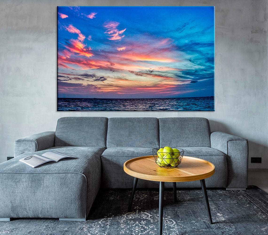 Sea Sunset Landscape Canvas Sunset Wall Art Nature Canvas | Etsy