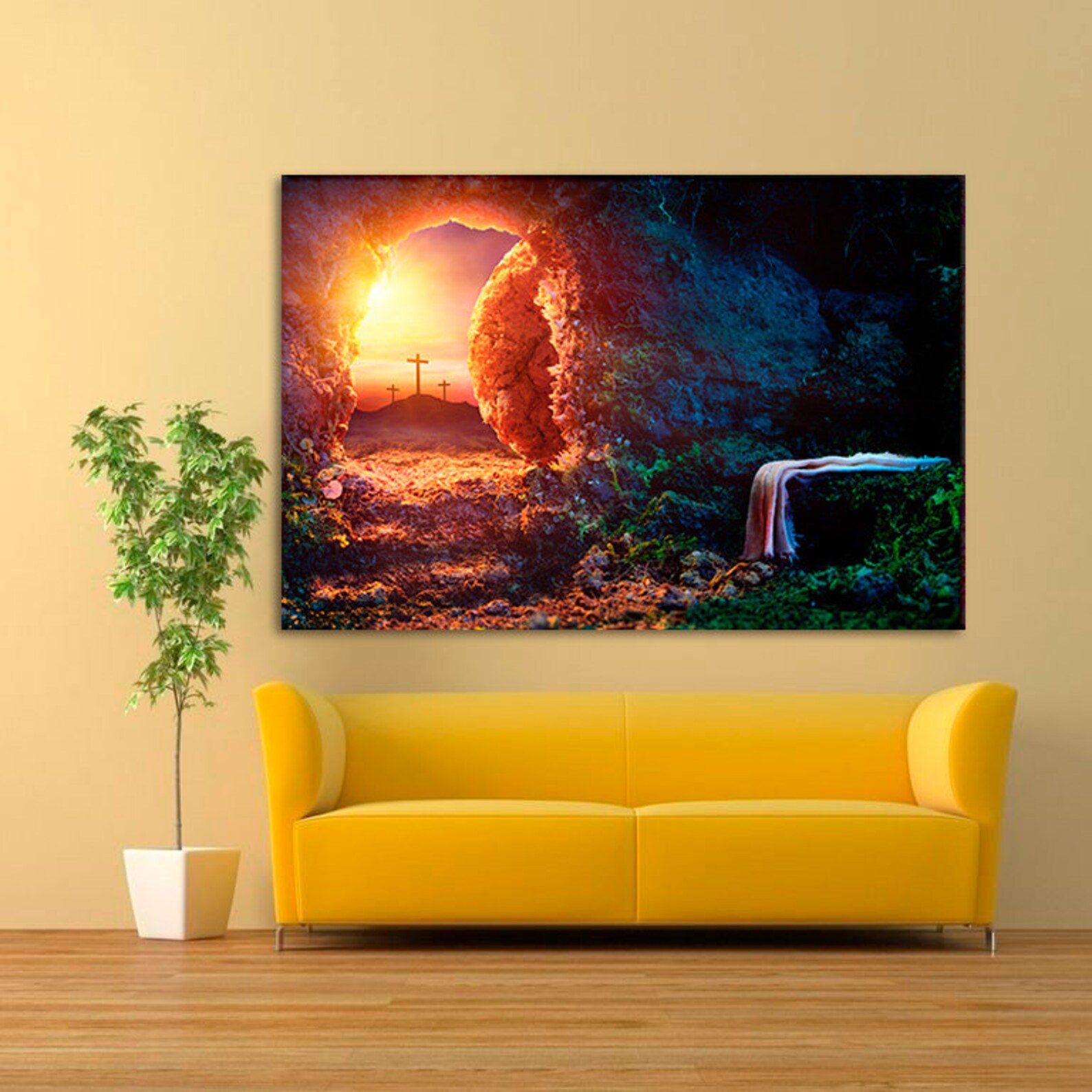 Canvas wall art Home decor Empty tomb Tomb with shroud | Etsy