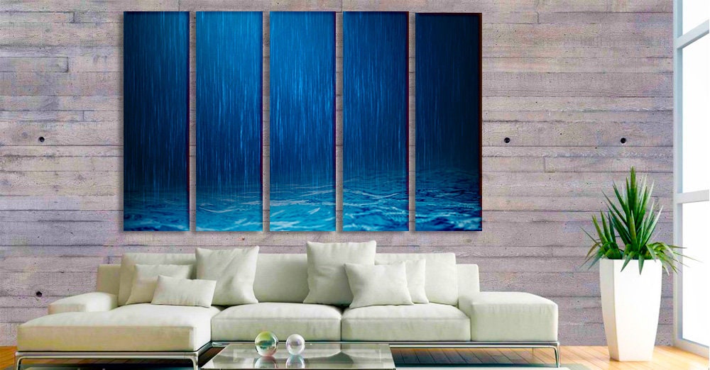 Rain Water Drop Falling Raindrops Poster Raindrops on the | Etsy