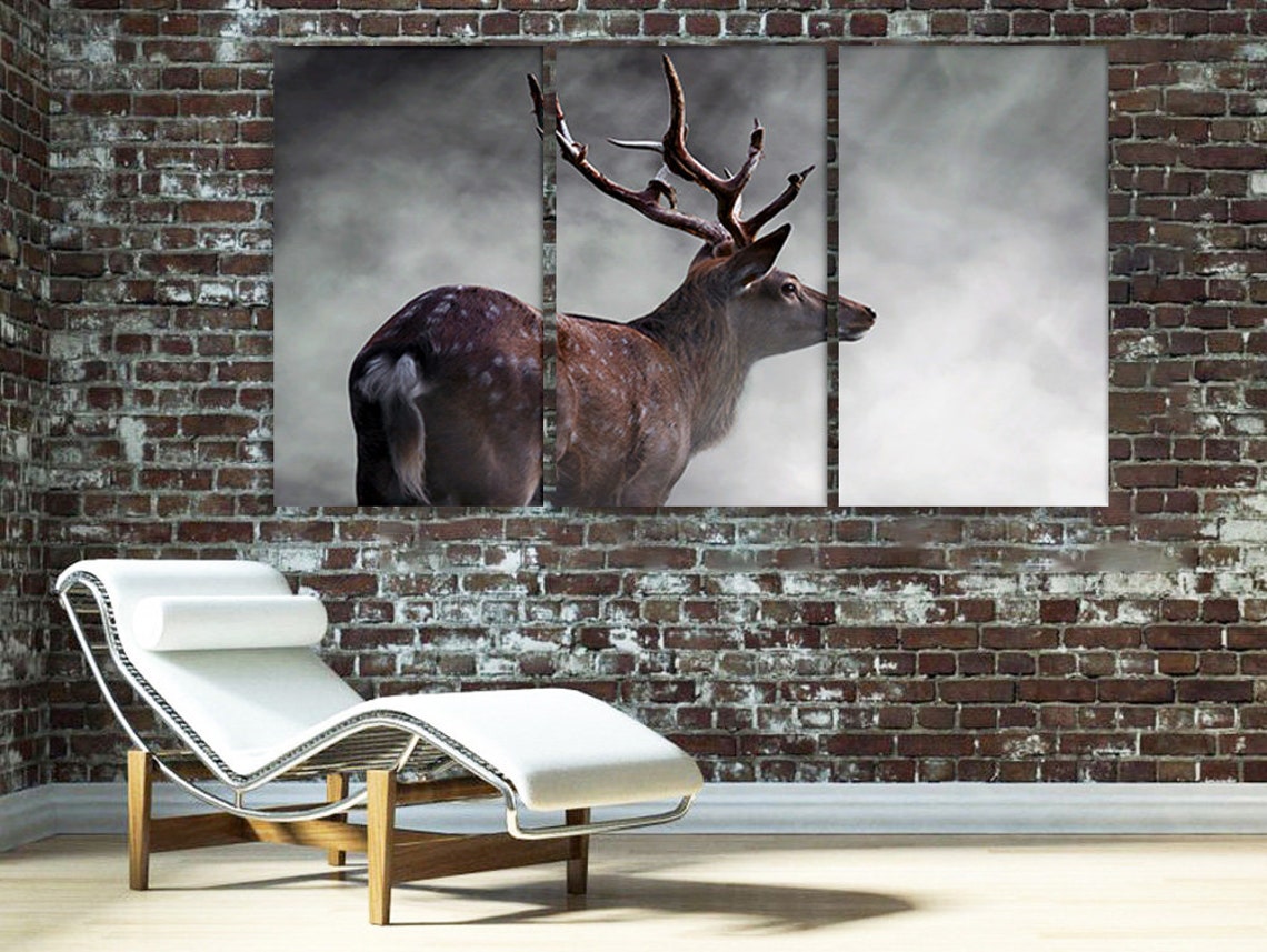 Canvases Set of Deer Deer Wall Art Deere Canvas Deer Canvas - Etsy