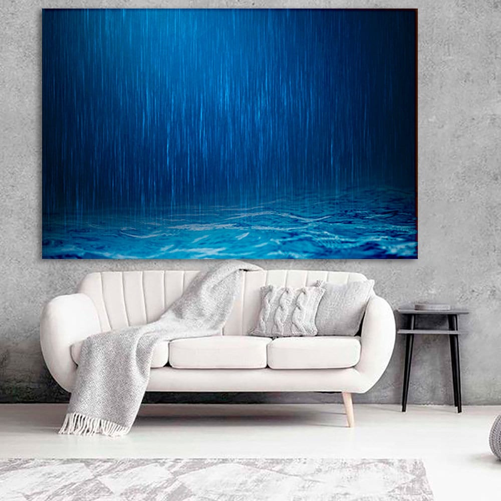 Rain Water Drop Falling Raindrops Poster Raindrops on the | Etsy