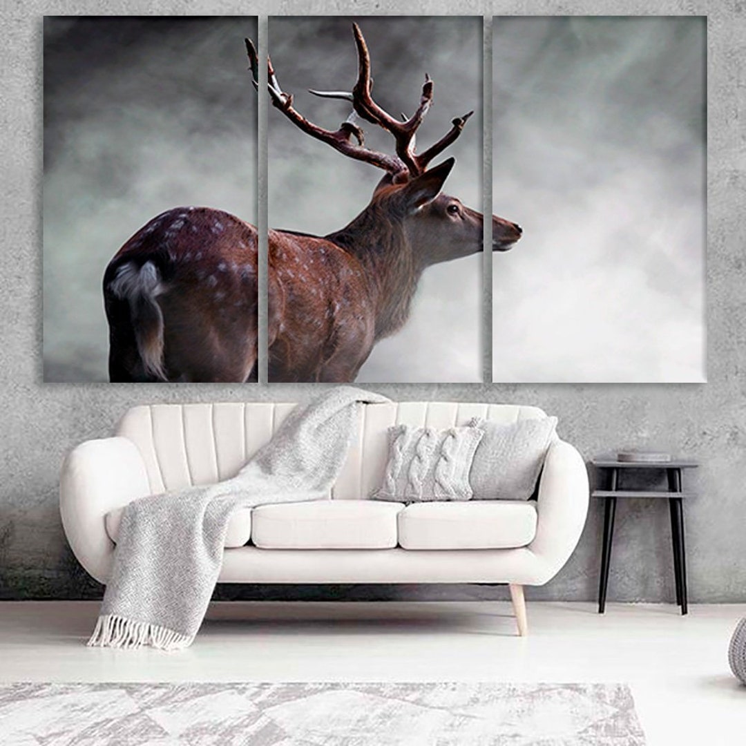 Canvases Set of Deer Deer Wall Art Deere Canvas Deer Canvas Art Deer ...