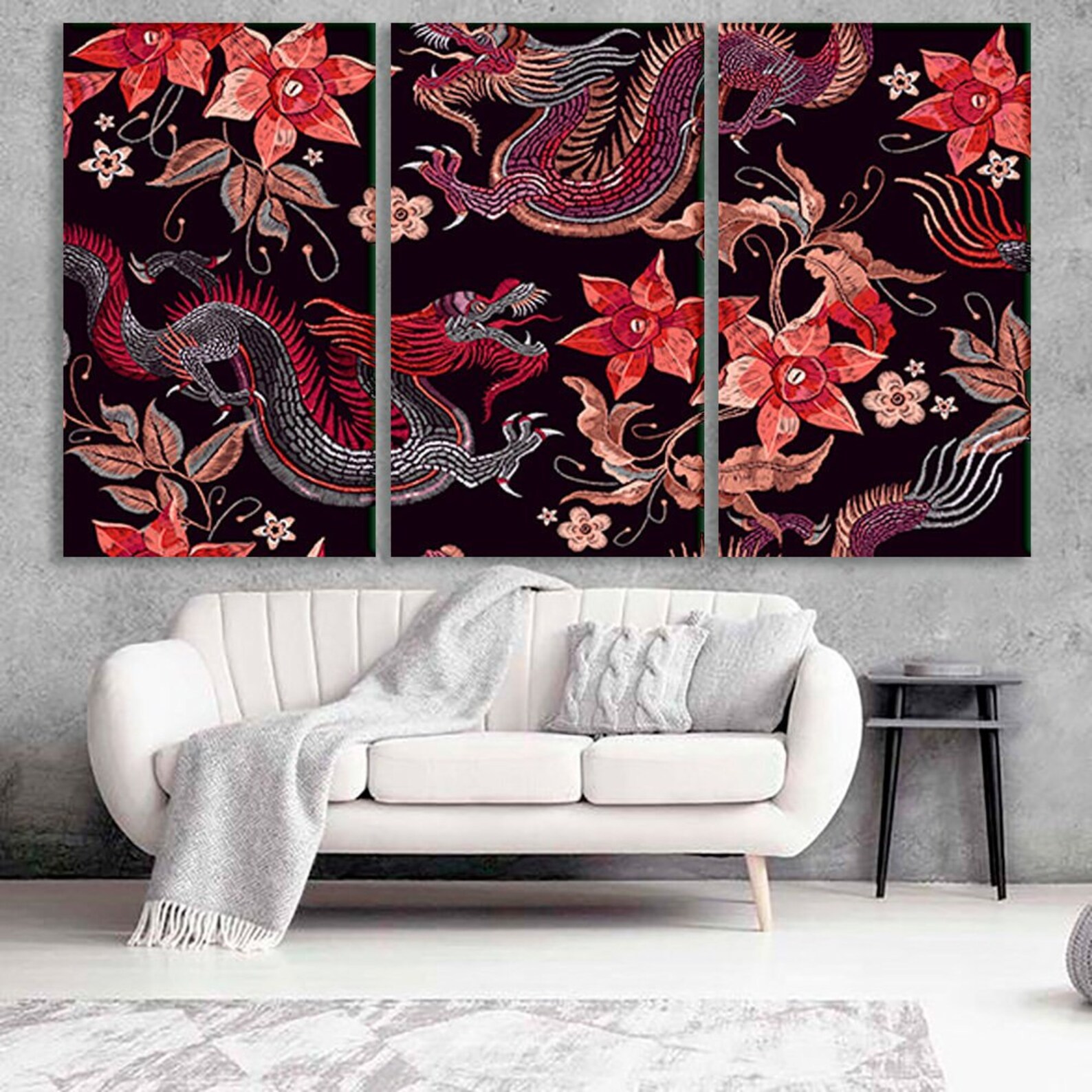 Abstract Wall Art Abstract Canvas Chinese Dragon Canvas Dragon - Etsy