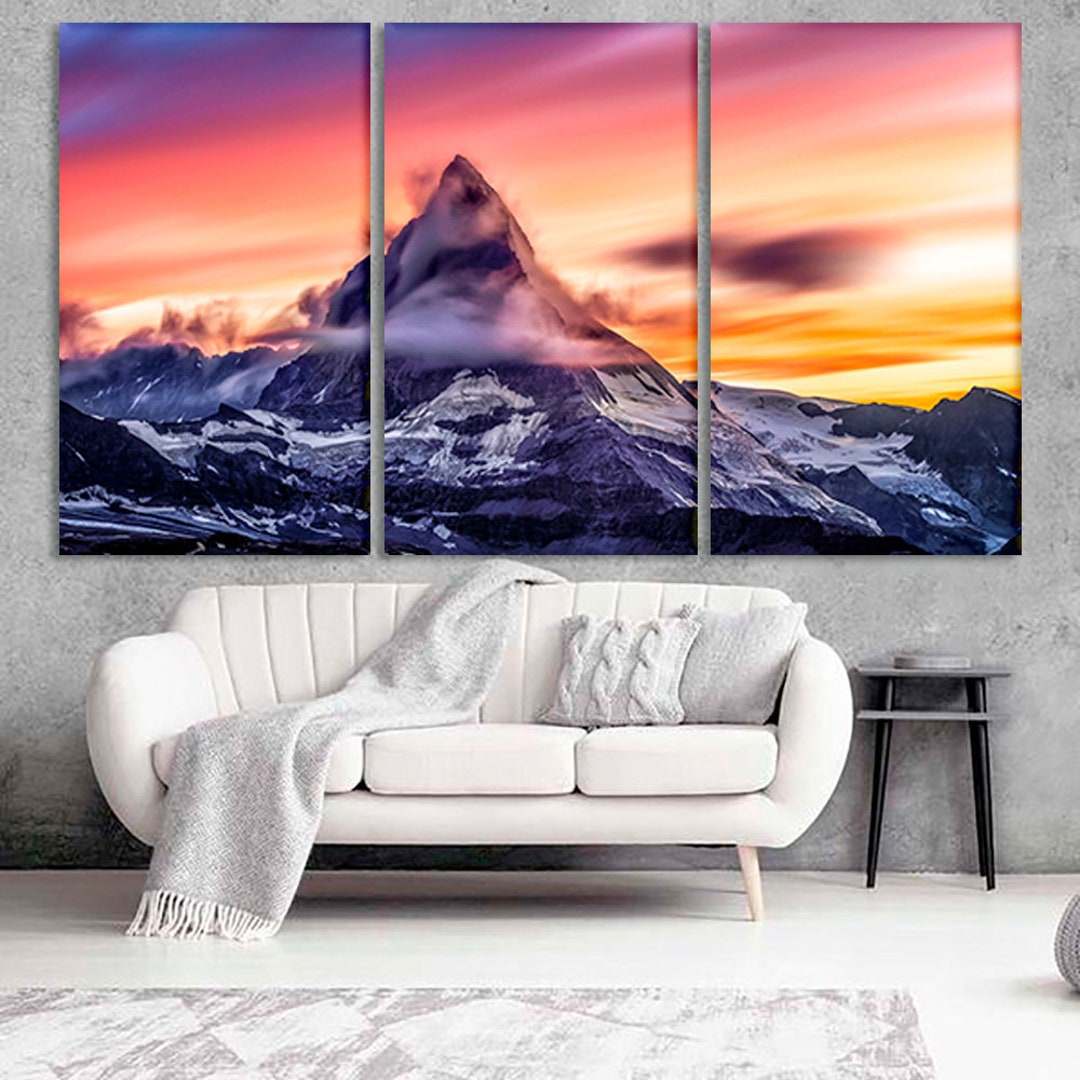 Alps Wall Art Alps Canvas Mountain Wall Art Mountains Canvas Matterhorn ...