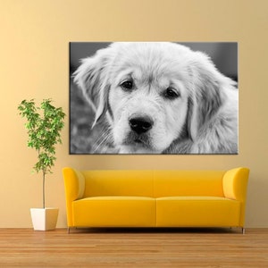 Dog on Canvas Wall Art Dog Poster Print Art Dog Canvas Home Decor Extra ...
