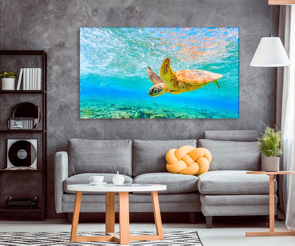 Turtle print Turtle home decor Turtle pictures Sea photo | Etsy