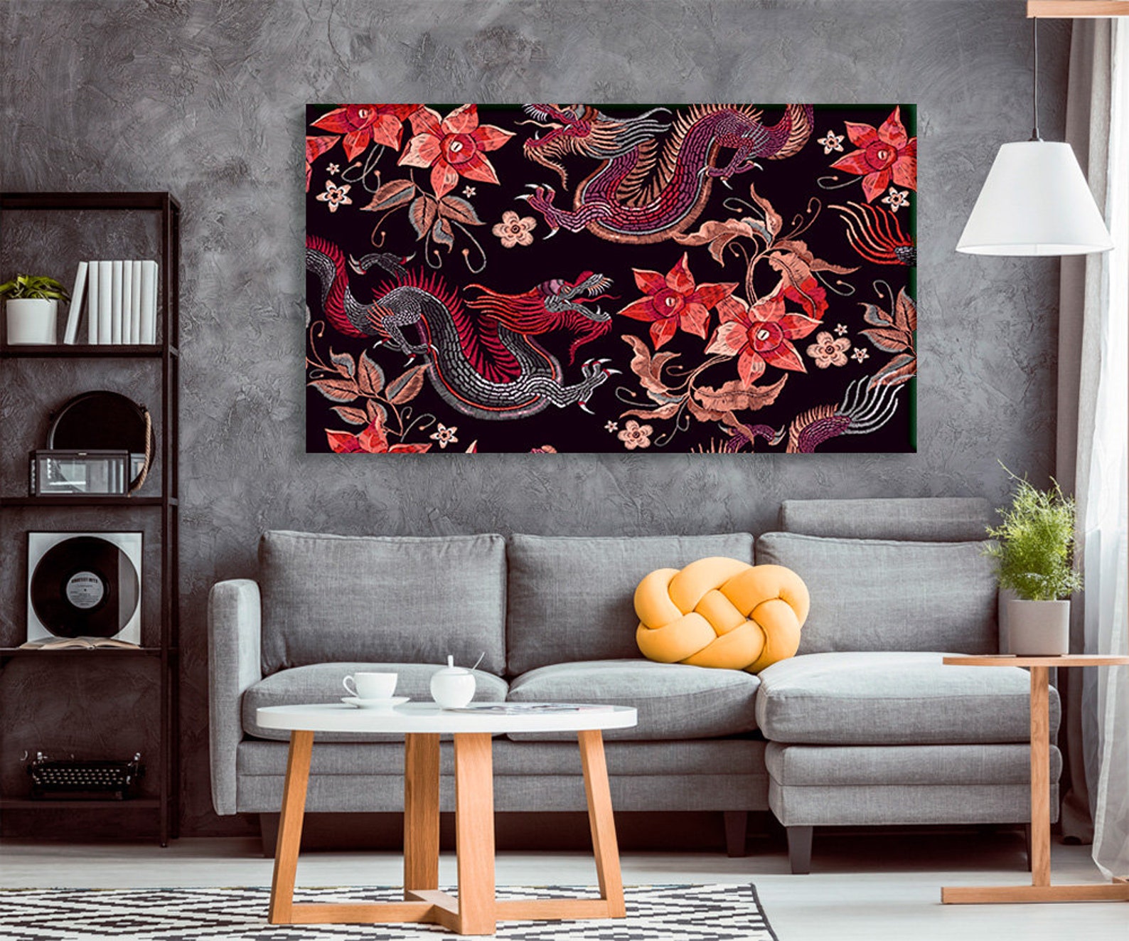 Abstract Wall Art Abstract Canvas Chinese Dragon Canvas Dragon - Etsy