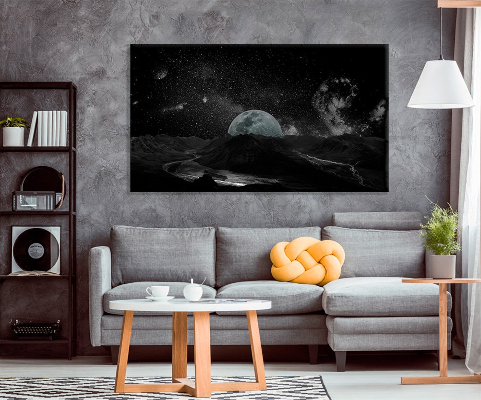 Moon Canvas Wall Decor Universe Canvas Print Universe Moon and - Etsy