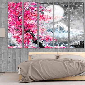 Sakura Canvas Oil Painting Canvas Japan Poster Wall Art - Etsy