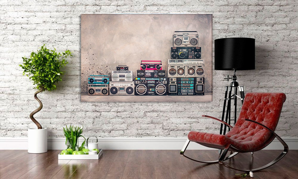 Vintage Boombox of the 80s Boombox Music Canvas Dancer - Etsy