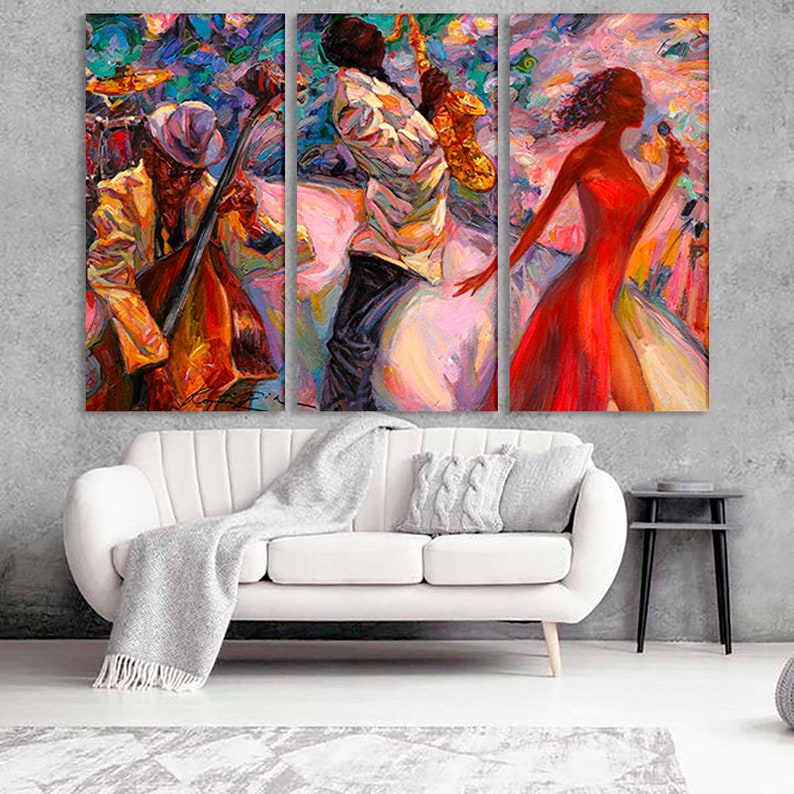 Jazz Poster Musique toile mur dart Peinture sur toile Toile | Etsy
