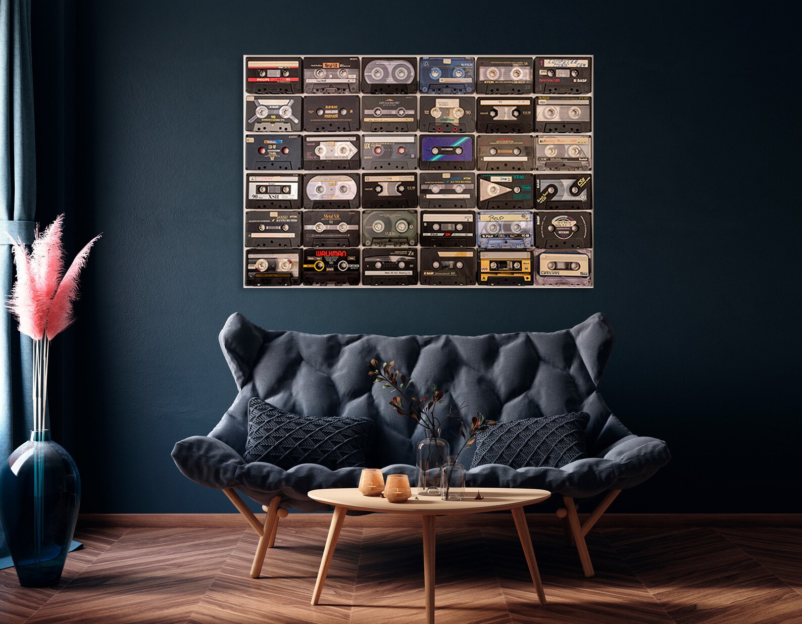 Retro Tapes Art Retro Audio Poster Cassette Tapes on Canvas | Etsy