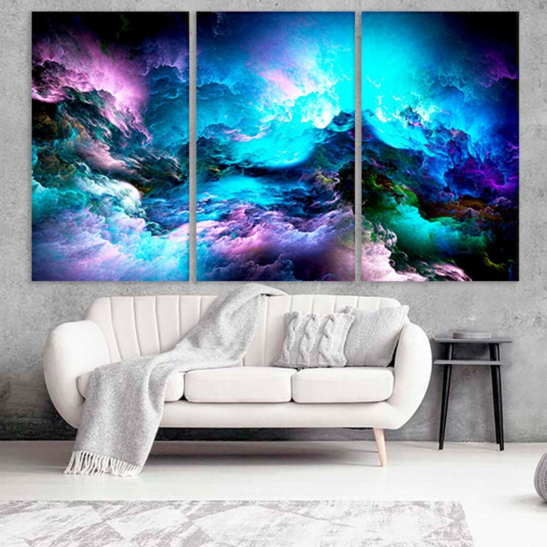 Canvas Wall Art Abstract Wall Art Milky Way Printable Colorfull Canvas ...