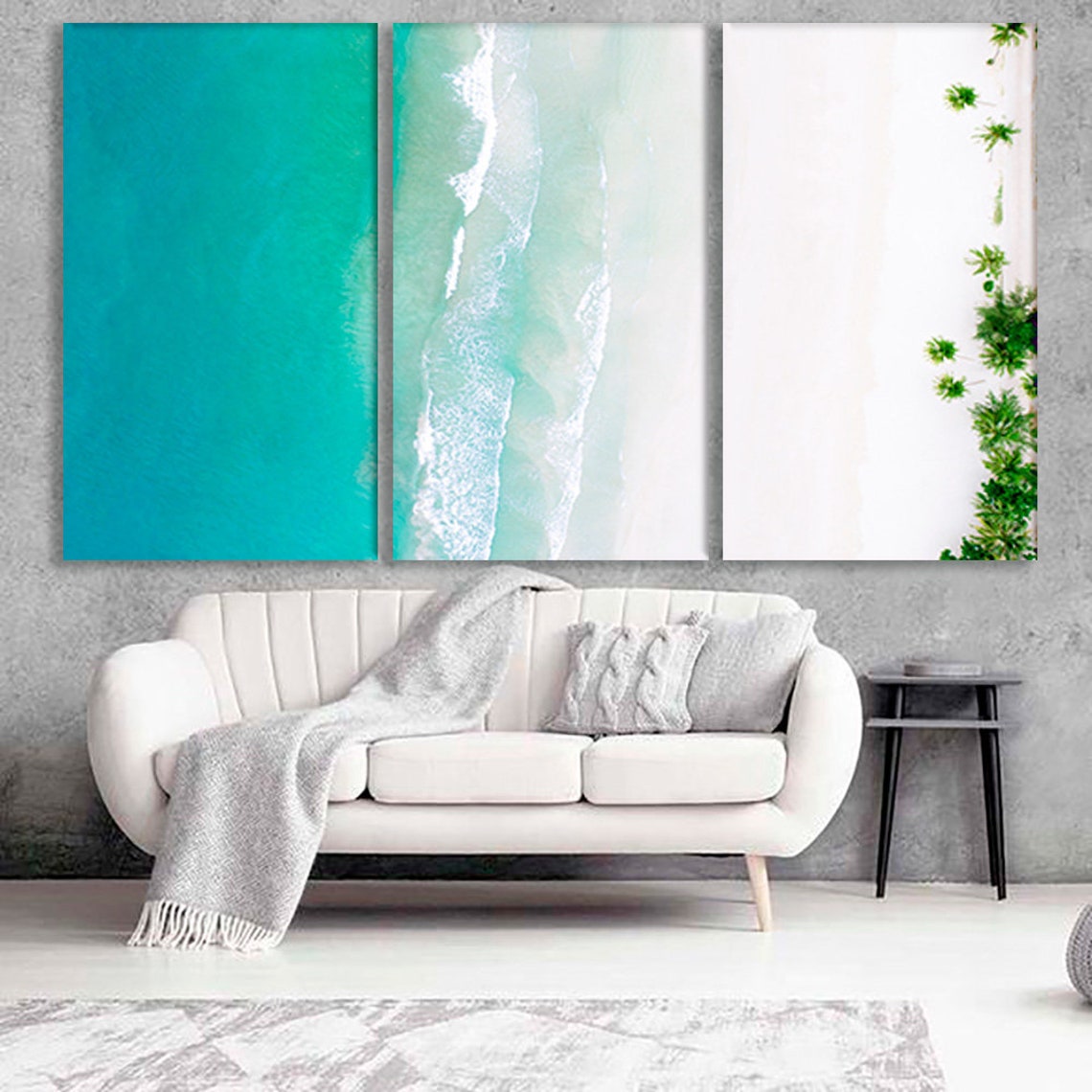 Set of Beach Canvas Ocean Waves Print Beach Canvas Print Beach - Etsy