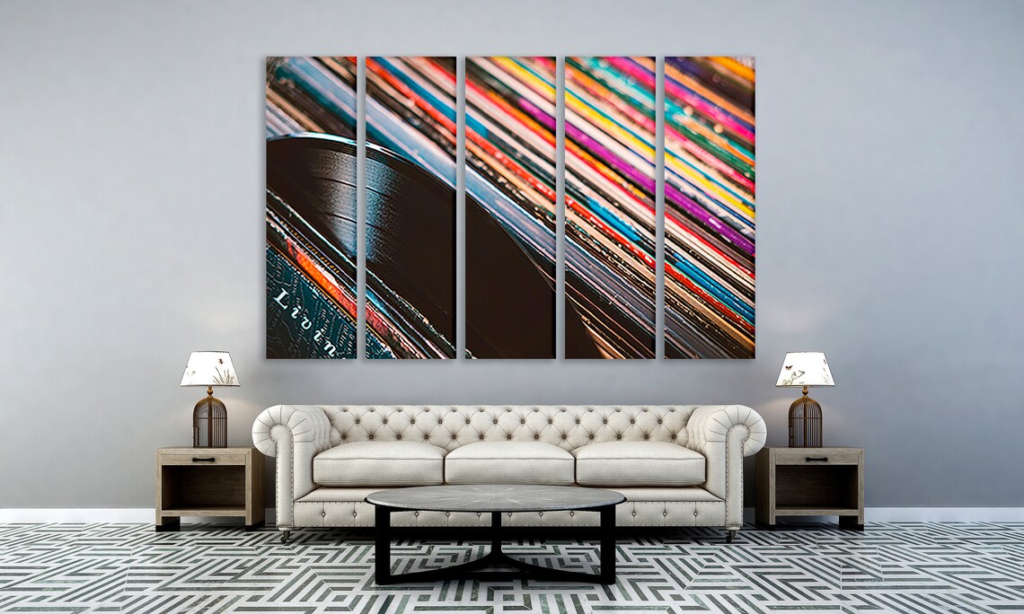 Vinyl Records on Canvas Vinyl Poster Record Wall Art Album - Etsy