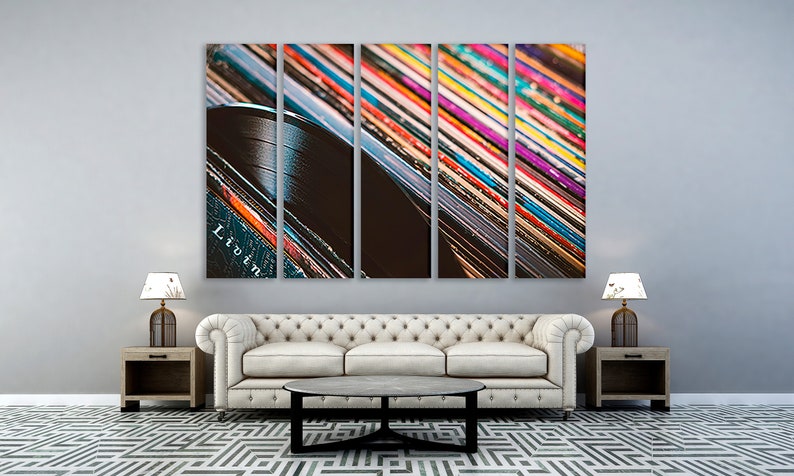 Vinyl Records on Canvas Vinyl Poster Record Wall Art Album - Etsy
