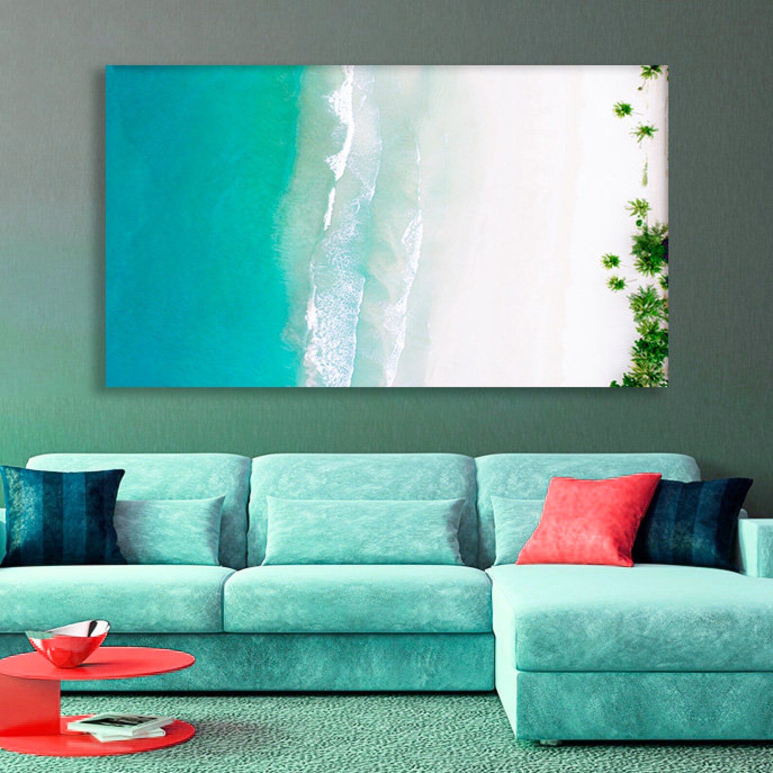 Set of Beach Canvas Ocean Waves Print Beach Canvas Print Beach - Etsy