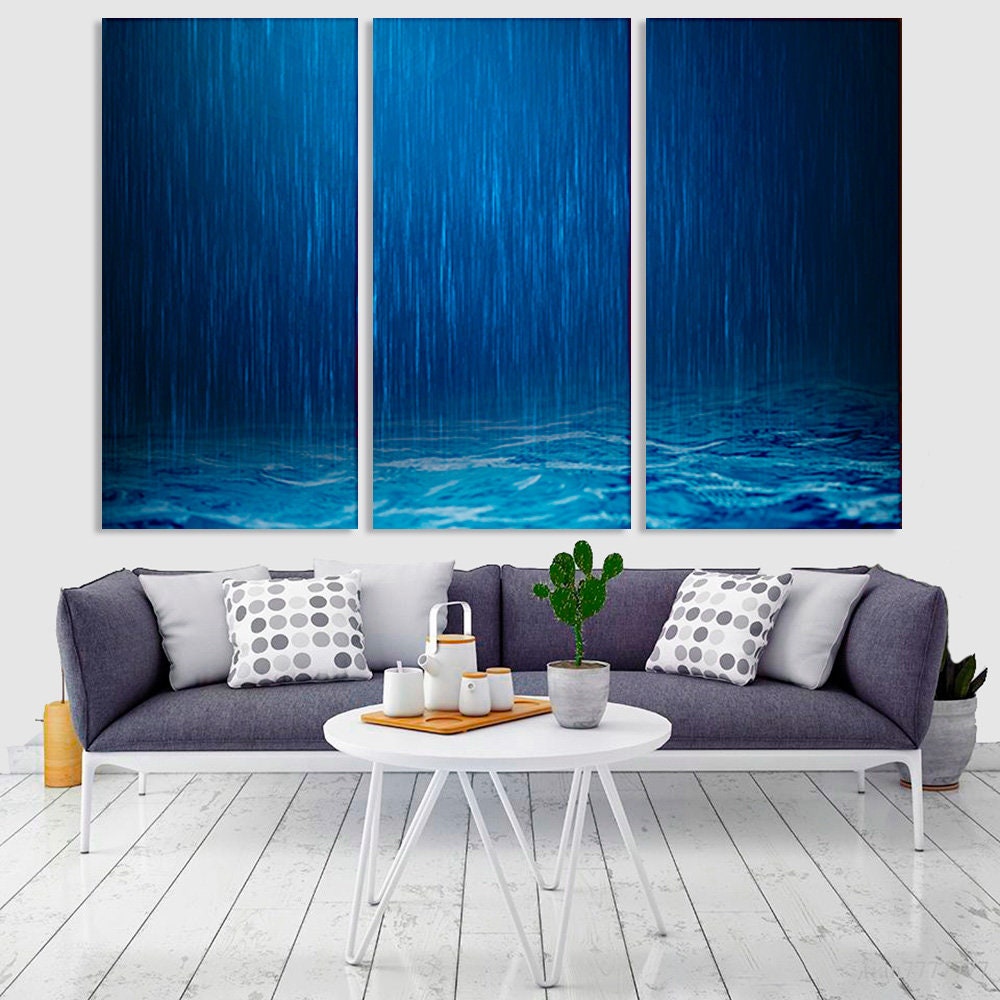 Rain Water Drop Falling Raindrops Poster Raindrops on the | Etsy