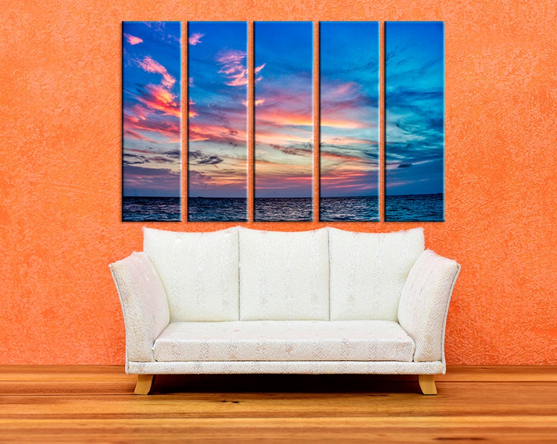 Sea Sunset Landscape Canvas Sunset Wall Art Nature Canvas | Etsy