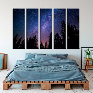 Night Starry Sky Landscape Poster Print Art Night Landscape on - Etsy