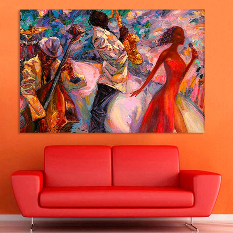 Jazz Poster Musique toile mur dart Peinture sur toile Toile - Etsy France