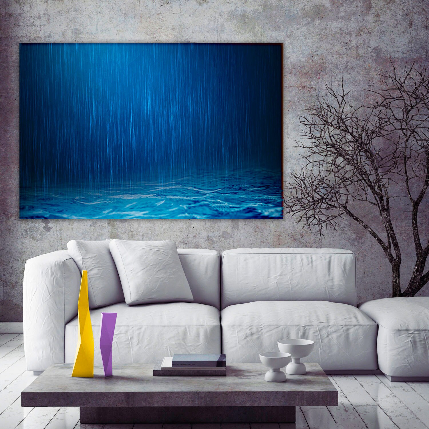 Rain Water Drop Falling Raindrops Poster Raindrops on the | Etsy