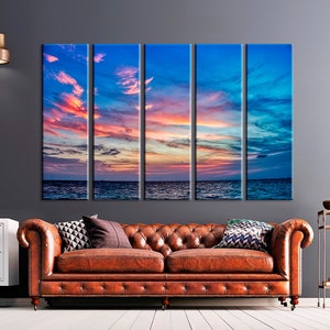 Sea Sunset Landscape Canvas Sunset Wall Art Nature Canvas Sunset ...