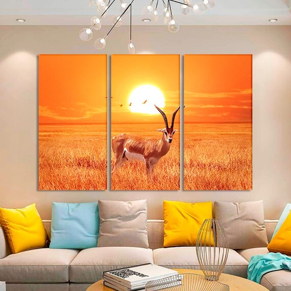 Antelope canvas wall art Wild nature on canvas Antelope poster | Etsy